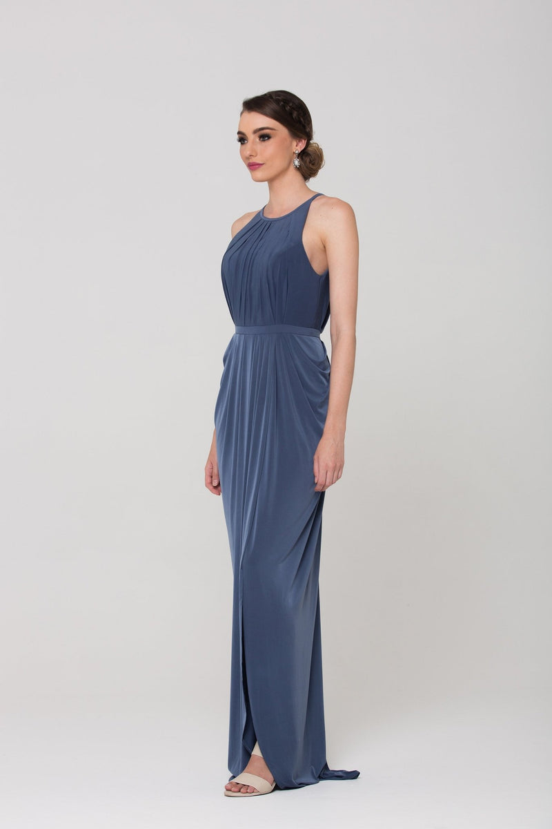 Sandra Bridesmaid Dress Dusty Indigo - Sample Sale | Sentani Boutique